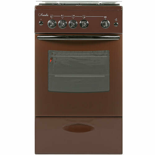 Кухонная плита Лысьва ГП 400 МС-2У коричневая со стеклянной крышкой