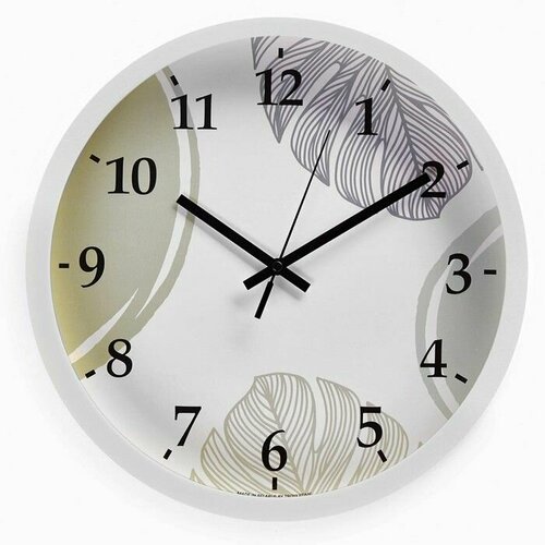 Часы настенные, форма круглая, плавный ход, d-30.5 см, цвет белый