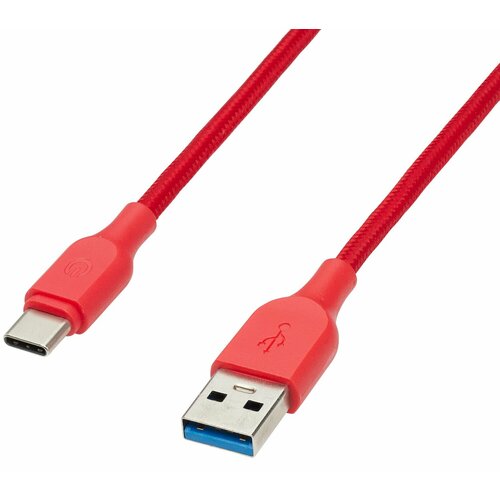 Кабель Gerffins PRO Type-C - USB-A 3.0, 1м, красный, GFPRO-CABN-AC-RED