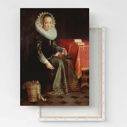 Картина на холсте, репродукция / Иоахим Эйтевал - Portrait of Eva Wtewael / Размер 40 x 53 см