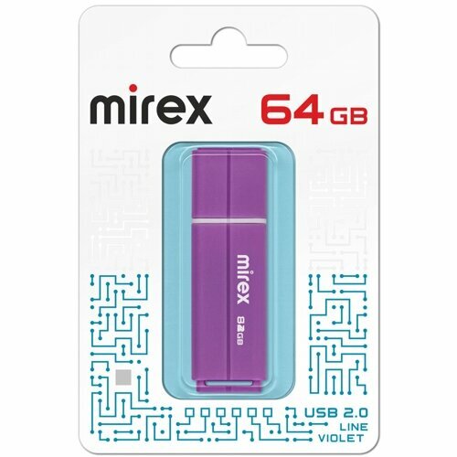 Флешка Mirex Line Violet 64 Гб usb 2.0 Flash Drive - светло-фиолетовый