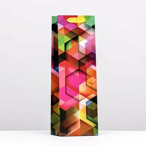 Пакет под бутылку «Голограмма», 12 x 36 x 9 см
