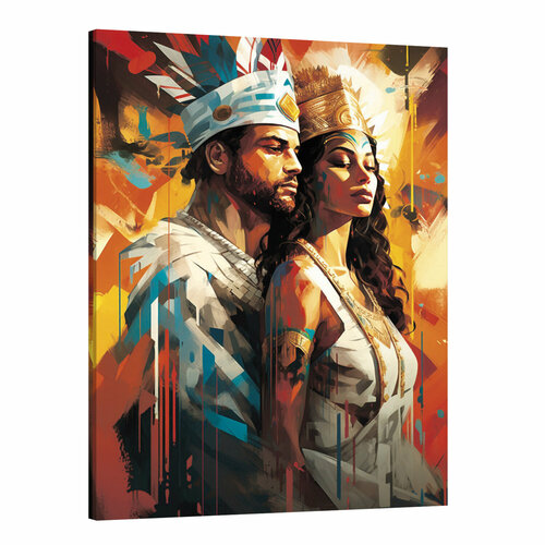 Интерьерная картина 50х70 "Король и королева в объятиях"