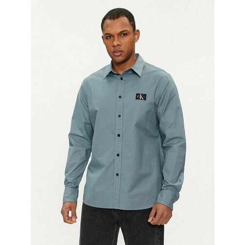 Рубашка Calvin Klein Jeans, размер XL [INT], бирюзовый