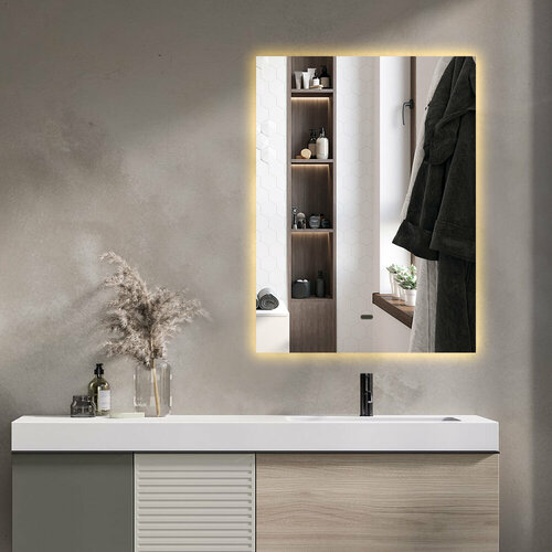 Зеркало для ванной Qwerty 100*80 прямоугольное вертикальное c подогревом