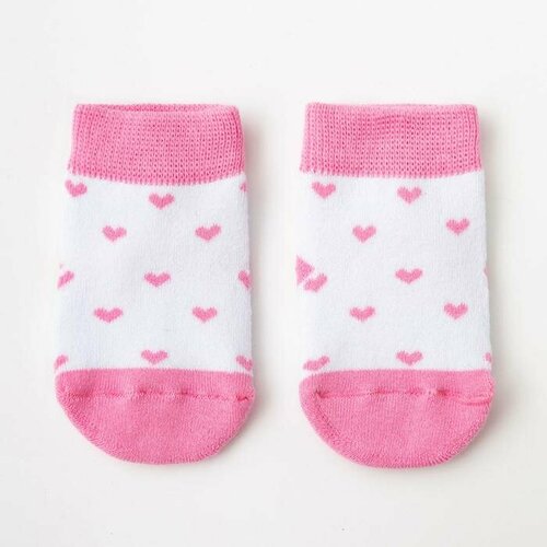 Носки детские махровые Крошка Я "Сердечки" р. 12-14 см, цвет розовый
