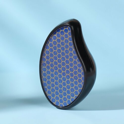 Стеклянная нано-тeрка для ног, 10,5 x 5,5 x 3,3 см, цвет чeрный/синий