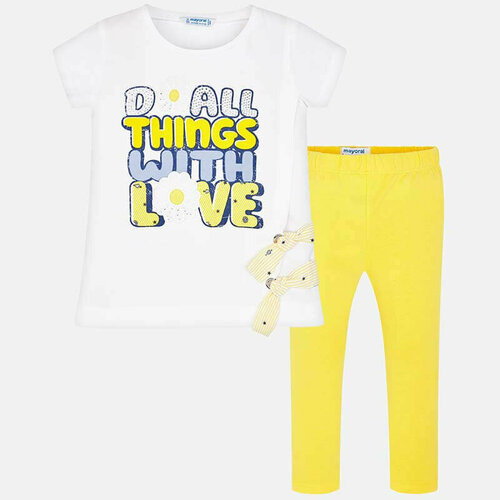 Комплект одежды Mayoral, размер 122 (7 лет), белый, желтый