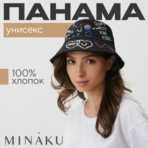 Панама Minaku, размер 58, черный