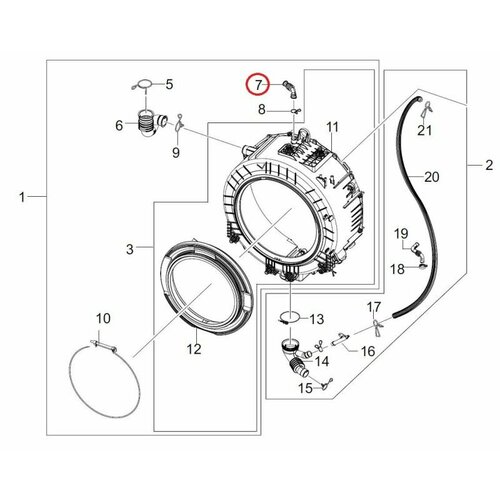 DC67-00554A Samsung, Шланг воздушный
