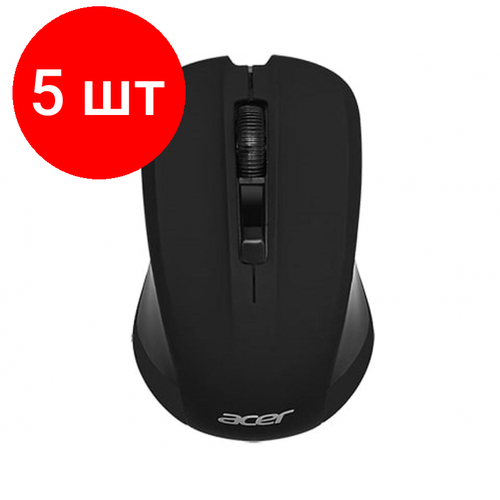 Комплект 5 штук, Мышь компьютерная Acer OMR010, черный