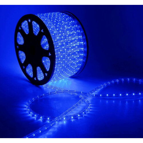 Дюралайт светодиодный круглый , диаметр 13 мм,36 Led\метр ,220В, IP65,2-жильный цвет синий, длина 24 метра