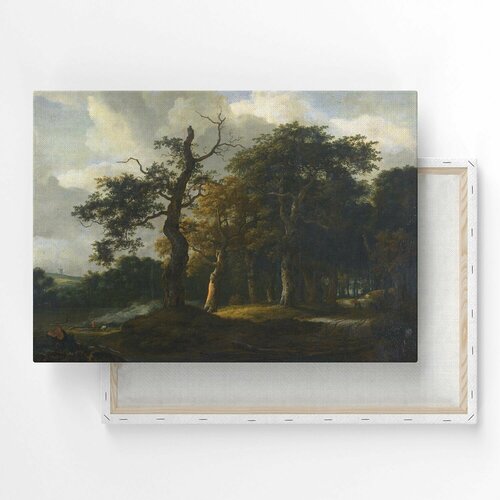 Картина на холсте, репродукция / Якоб ван Рёйсдал - A Road through an Oak Wood / Размер 60 x 80 см