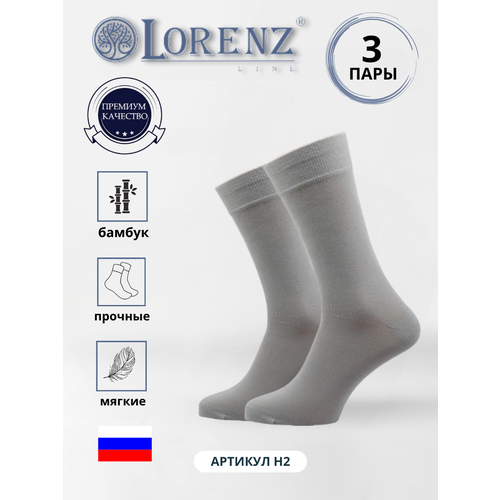 Носки LorenzLine, 3 пары, размер 27, серый
