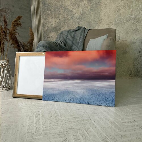 Картина на холсте (Морской пейзаж, рассвет) 60 80 см/ для интерьера/в комнату/на стену/в подарок