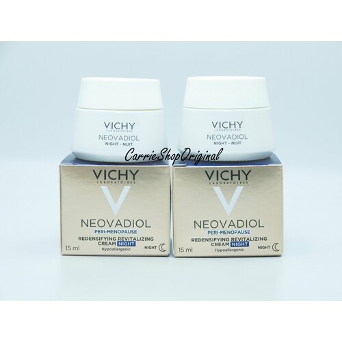 Vichy Neovadiol Уплотняющий охлаждающий ночной крем для кожи в период пред-менопаузы, 2шт*15 мл