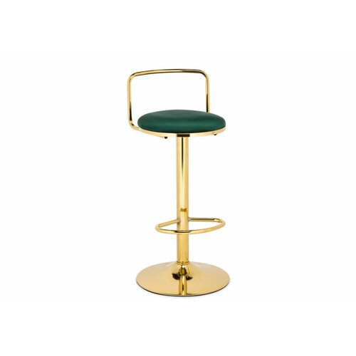 Барный стул KAPIOVI LIONOV, зеленый велюр, золотая ножка
