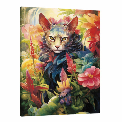 Интерьерная картина 50х70 "Сфинкс в кошачьем обличье"