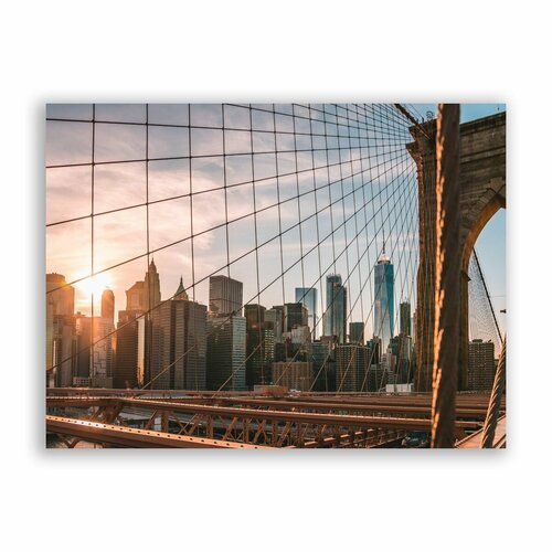 Постер, плакат на бумаге / Бруклинский мост / Размер 40 x 53 см