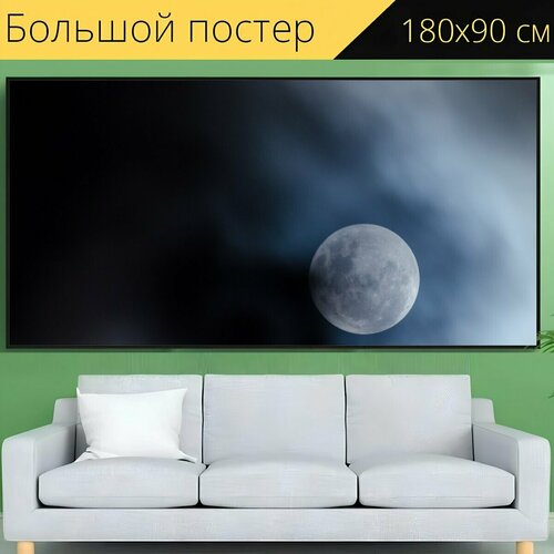 Большой постер "Луна, дорогой, салон красоты" 180 x 90 см. для интерьера
