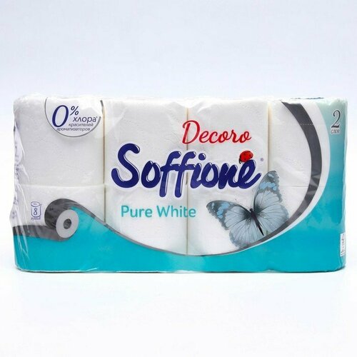 Туалетная бумага Soffione Pure White, 2 слоя, 8 рулонов (комплект из 4 шт)