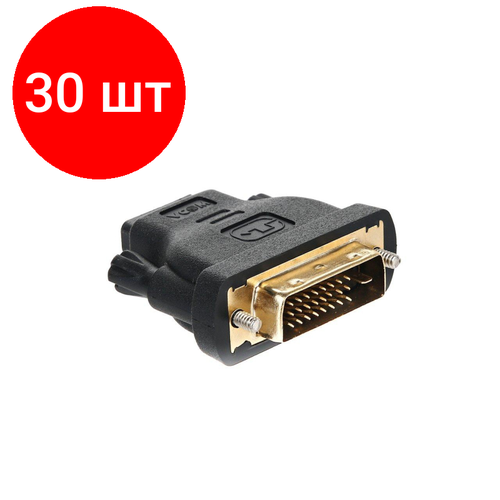 Комплект 30 штук, Переходник HDMI - DVI-D, F/M, 25 м, VCOM, VAD7818
