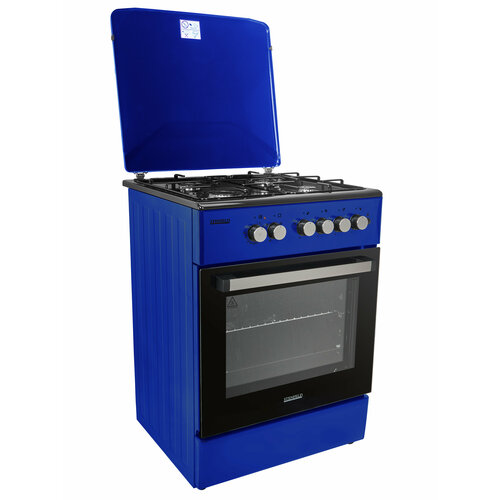 Комбинированная плита STENFELD T641GEF-02 60*60 синяя, 60 см газовая с электрической духовкой, конвекция, 6 режимов работы, электроподжиг