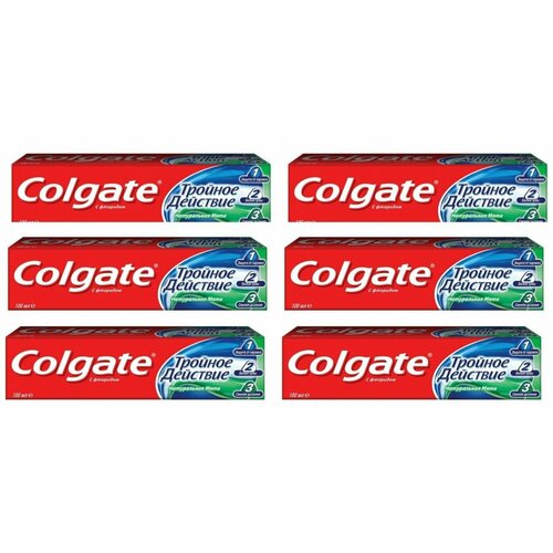 Colgate Зубная паста Тройное действие, 100 мл, 6 шт