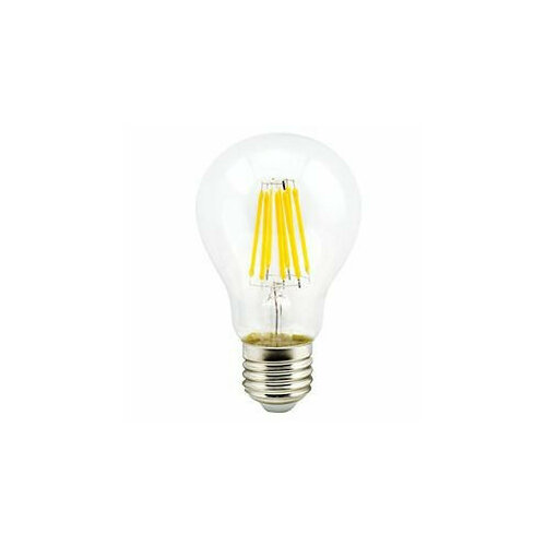 Светодиодная LED лампа Ecola ЛОН A60 E27 10W 6500K 6K празрачная 105x60 филамент (нитевидная) 360° Premium N7LD10ELC (упаковка 10 штук)