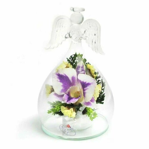 Натуральная орхидея в стеклянном ангеле, вакуум 04.10