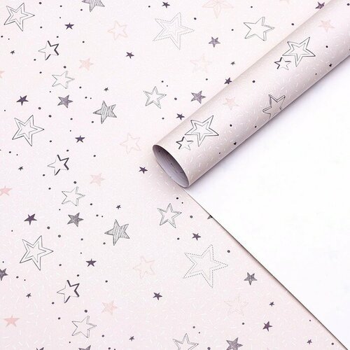 Бумага упаковочная, глянцевая "Звездный день", 70 х 100 см, 1 лист, "UPAK LAND", цвет разноцветный