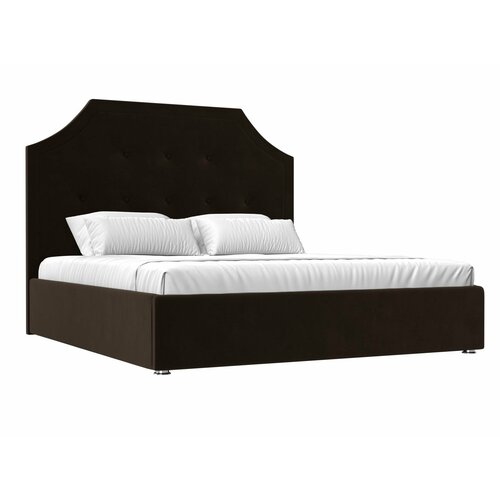 Интерьерная кровать Кантри 160, Микровельвет коричневый