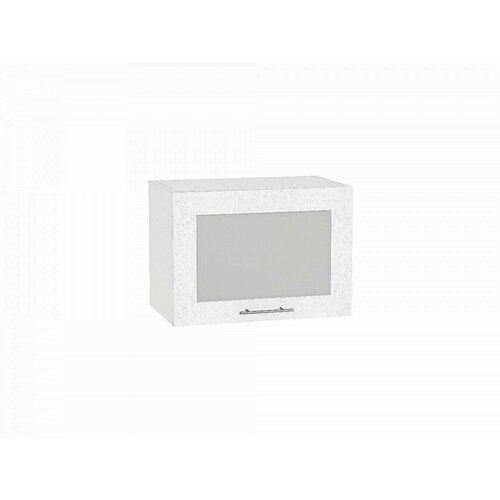 Настенный модуль для кухни Шкаф верхний горизонтальный остекленный Валерия-М 358*500*318 Белый металлик / Белый