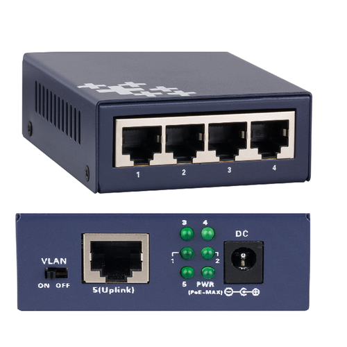 HTV-POE3004 компактный коммутатор 5 портов 10/100 мбит/с PoE 1-4 Uplink 5
