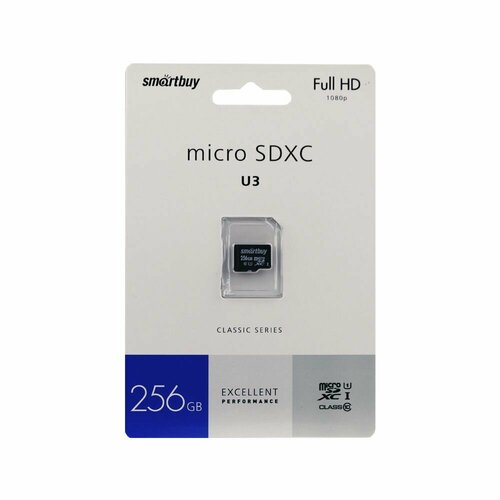 Карта памяти SmartBuy MicroSD 256GB, class 10, 93, 89Мбс