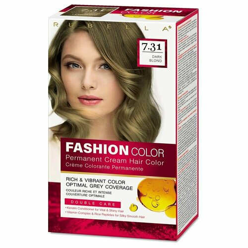 Rubella Стойкая крем-краска для волос Fashion Color 7.31 Темно-русый, 50 мл