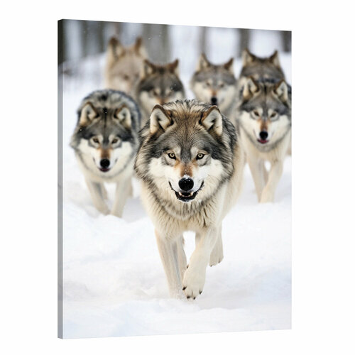 Интерьерная картина 50х70 "Волчья сила"