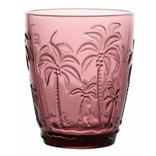 Набор стаканов из стекла 6 шт. Арсенал, узор пальма, 295 мл, фиолетовый