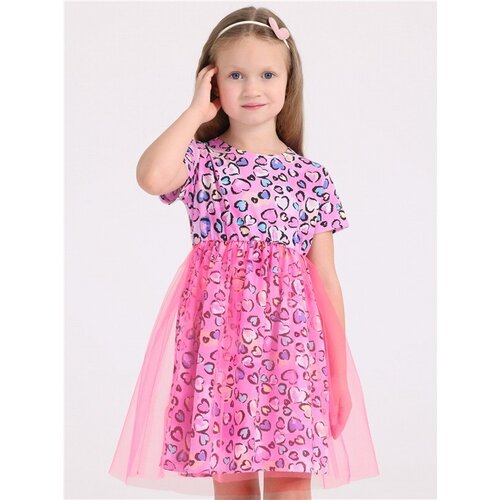 Платье Апрель, размер 50-92, розовый, мультиколор