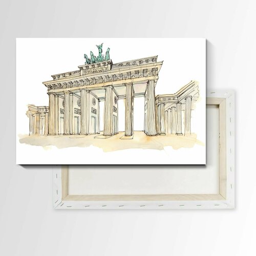 Картина на холсте - "Бранденбургские ворота акварель" размер 60-40 см