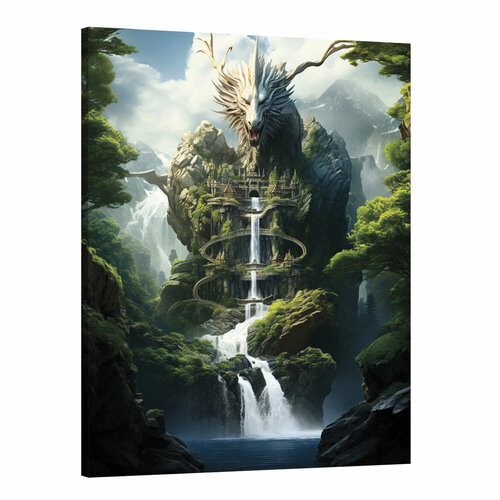 Интерьерная картина 50х70 "Водопад Дракона"