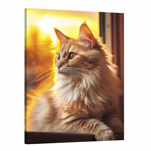 Интерьерная картина 50х70 "Кот и его мистическая энергия"