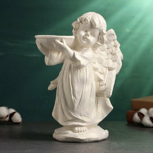 Хорошие сувениры Фигура "Ангел с чашей" 22х17х30см, перламутровый