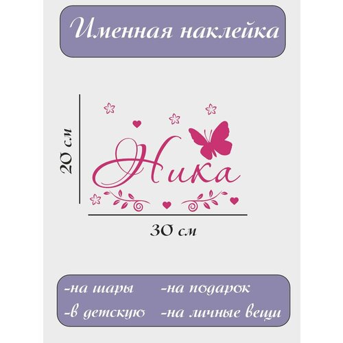 Наклейки интерьерные Bum&Box. Имена женские красный