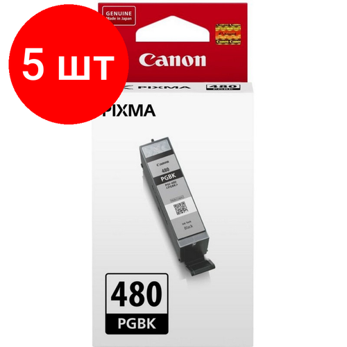 Комплект 5 штук, Картридж струйный Canon PGI-480 PGBK 2077C001 чер. для Pixma TS6140/8140