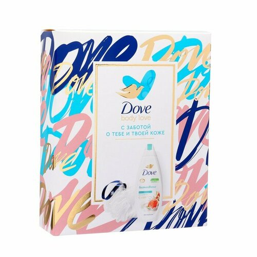 Dove Подарочный набор Dove: гель для душа, 250 мл + мочалка