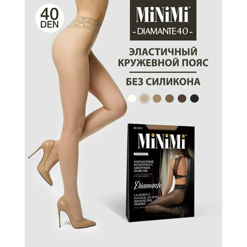 Колготки MiNiMi Diamante, 40 den, размер 2, бежевый