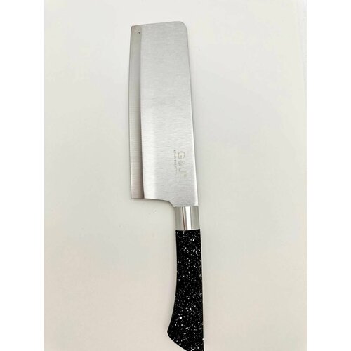 Кухонный нож универсальный для рубки и разделки мяса лезвие, нож-топорик, тесак, цвет черный, длина лезвия 18 см ширина 6 см