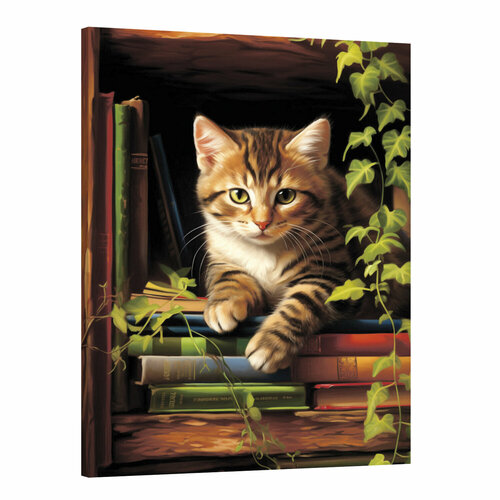 Интерьерная картина 50х70 "Кот и его любимое место"