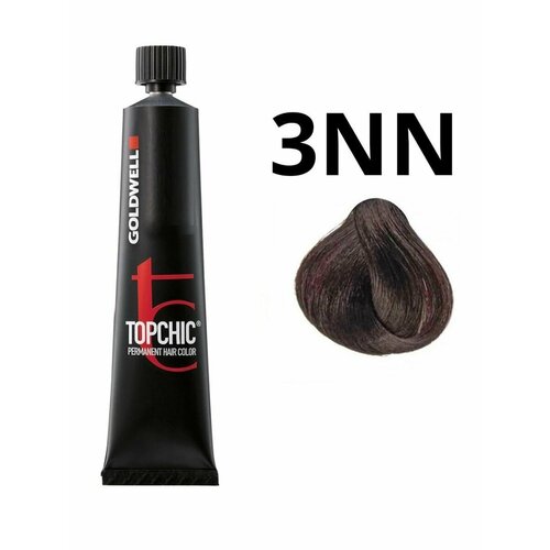 Goldwell TOPCHIC TUBA 3-NN, Cтойкая крем-краска для волос, Темно-коричневый экстра, 60мл